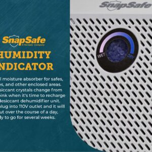 SnapSafe Rechargeable Dehumidifier Medium, 75900 -Portable Moisture Absorbers for Gun Safes & Cabinets, Closets, & Pantries-Prevent Moisture Damage for Gun Safe Accessories, Firearms in Your Gun Vault