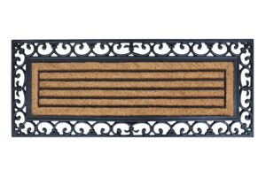 a1 home collections first impression clarence rubber and coir molded doormat, 18'' l x 48'' h