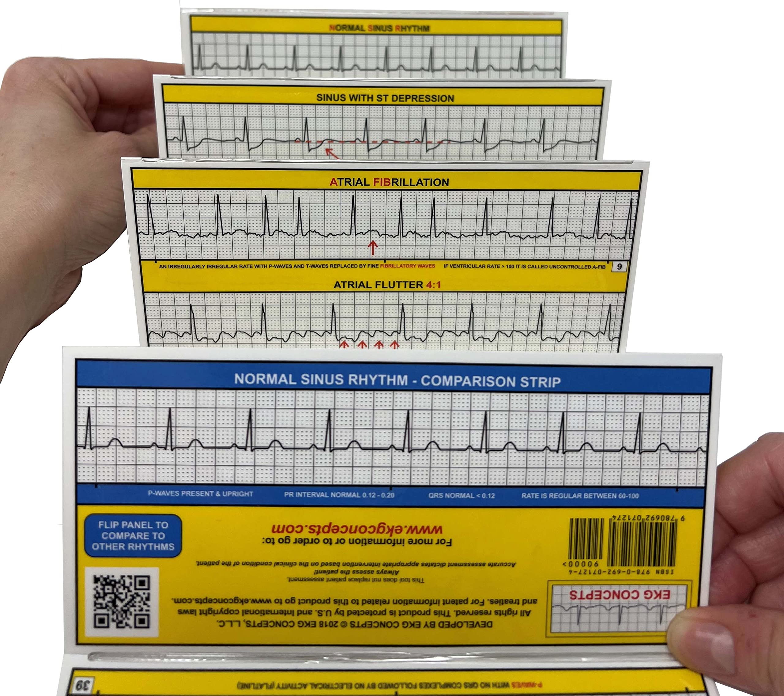 R-CAT for Arrhythmias EKG Pocket Reference Guide – Great Study Card for EKG Interpretation - ACLS and PALS Training – Cardiac Rhythm Interpretation Made Easy