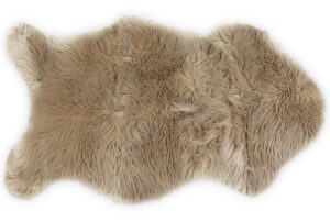 nouvelle legende® faux fur sheepskin premium rug single (23 in. x 40 in.) tan