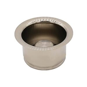 westbrass r2082-07 3-1/2" extra-deep collar kitchen sink waste disposal flange & stopper, satin nickel