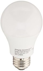 simply conserve energy-efficient led lightbulb, energy star-certified 9w a19 (50w equiv) warm white