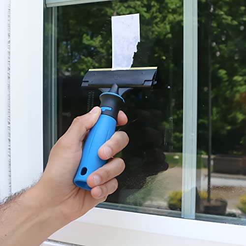 Unger 4” Performance Grip Window Scraper – Adhesive Remover for Windows, Glass, Shower Doors, Windshields & Mirrors, Cleaning Scraper Tool to Remove Paint, Tape, & Stickers