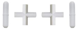 4pcs large ptfe stir bars for magnetic stirrer mixer (2 of cross type 38mm x 11mm, 2 of straight type 50mm x 10mm)