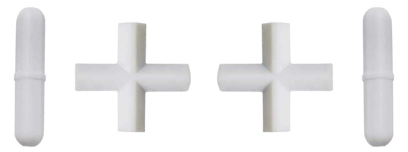 4pcs Large PTFE Stir Bars for Magnetic Stirrer Mixer (2 of Cross Type 38mm x 11mm, 2 of Straight Type 50mm x 10mm)