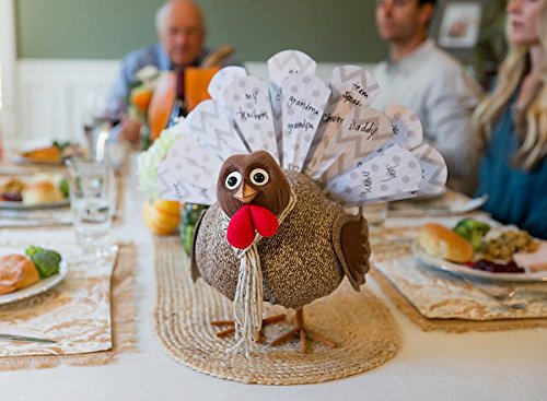 Turkey On The Table Thanksgiving Activity for Kids and Families (Includes Book, Turkey, Pen, & 13 Double Sided Feathers) - Give Thanks & Start a New Holiday Tradition - Doubles as Table Centerpiece