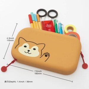 LIHITLAB PuniLabo Zipper Pouch, 7.5" × 1.5", Gray Cat (A7716-4)