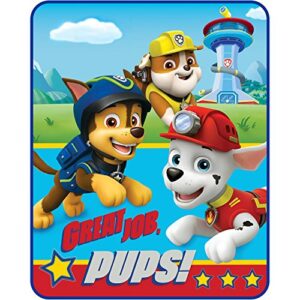 paw patrol throw blanket style, red & blue