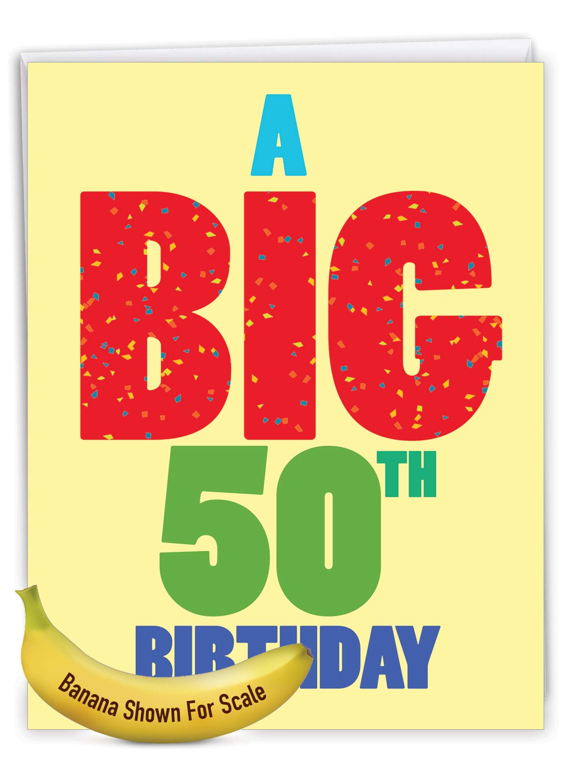 NobleWorks - 50th Big Funny Birthday Card (8.5 x 11 Inch) - Group Milestone Notecard for Year Old, Birthday Congrats - Big 50 J3940BDG