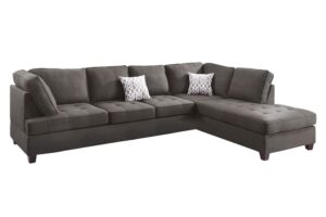 poundex pdex-f6988 2-pcs sectional sofa, black