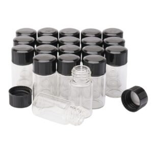 jiuwu 20pcs 3ml glass bottles with cap transparent clear empty plastic bottles jars