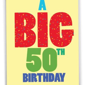 NobleWorks - 50th Big Funny Birthday Card (8.5 x 11 Inch) - Group Milestone Notecard for Year Old, Birthday Congrats - Big 50 J3940BDG