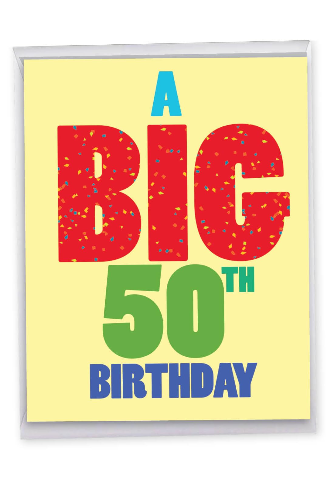 NobleWorks - 50th Big Funny Birthday Card (8.5 x 11 Inch) - Group Milestone Notecard for Year Old, Birthday Congrats - Big 50 J3940BDG