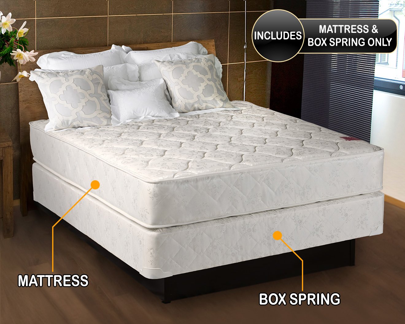 Dream Solutions USA Legacy Full XL Size (54"x80"x8") Mattress and Box Spring Set - Fully Assembled, Good for Your Back, Long Lasting and 2 Sided