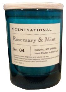 scentsational rosemary & mint scented | natural soy candle | hand poured in the usa