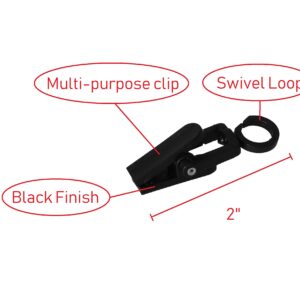 NAHANCO CC2B Plastic Swivel Rotating Clever Clip, 2”, Black (Pack of 100)