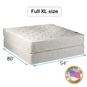 Dream Solutions USA Legacy Full XL Size (54"x80"x8") Mattress and Box Spring Set - Fully Assembled, Good for Your Back, Long Lasting and 2 Sided