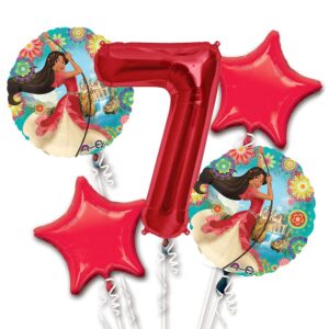 liphontcta elena balloon bouquet 7th birthday 5 pcs - party supplies