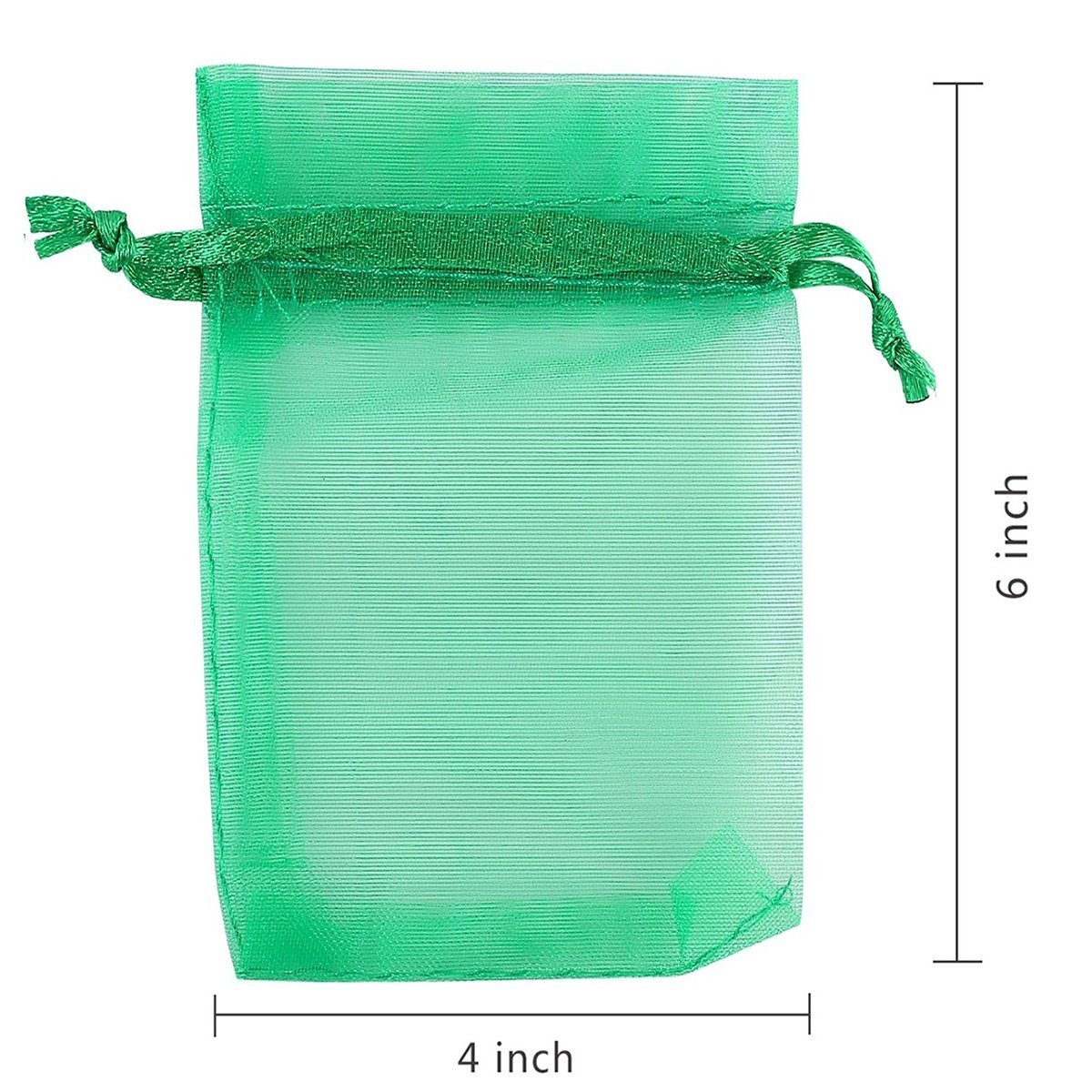 Akstore 100PCS 4x6inch (10x15cm) Drawstring Organza Jewelry Favor Pouches Wedding Party Festival Gift Bags Candy Bags (Green)