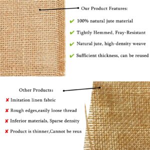 100% Natural Jute Burlap Table Runner 12" X108''- Rustic Wedding Party Decoration Table Runner Decoration - Dining Table Runner Roll - Kitchen Table Runner - Baby Shower Reception Jute Table Runner