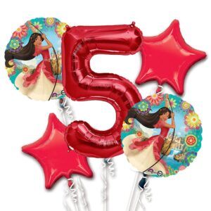 elena balloon bouquet 5th birthday 5 pcs - party supplies