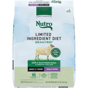 nutro limited ingredient diet small bites adult dry dog food lamb & sweet potato dog kibble, 22 lb. bag