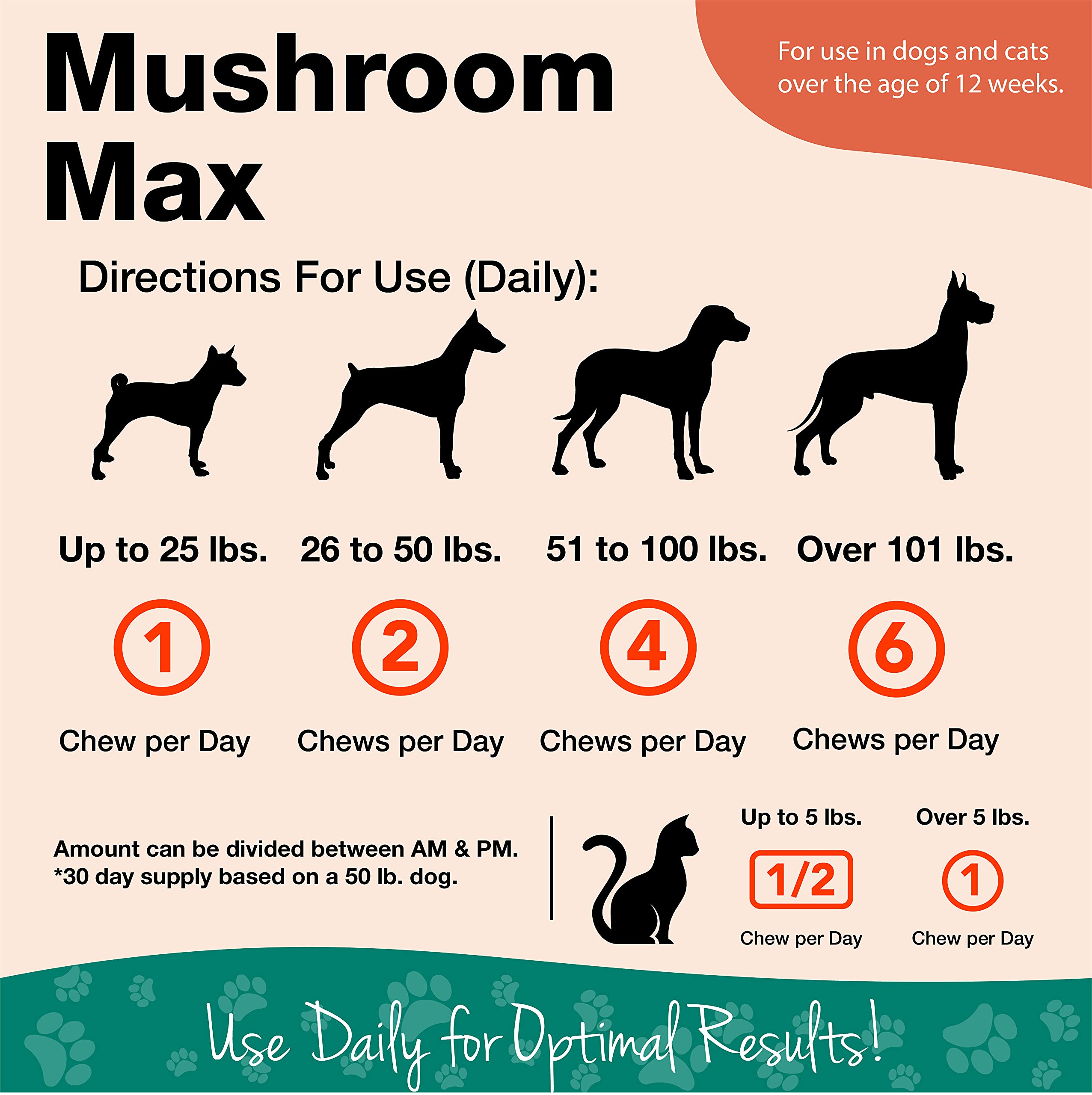 NaturVet Mushroom Max Advanced Immune Support Dog Supplement – Helps Strengthen Immunity, Overall Health for Dogs – Includes Shitake Mushrooms, Reishi, Turkey Tail – 120 Ct.