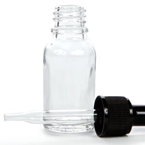 Vivaplex, 24, Clear, 15 ml (1/2 oz) Glass Bottles, with Glass Eye Droppers