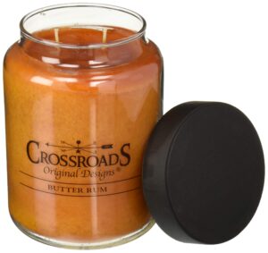 crossroads butter rum scented 2-wick candle, 26 ounce