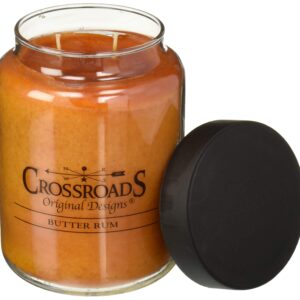 Crossroads Butter Rum Scented 2-Wick Candle, 26 Ounce