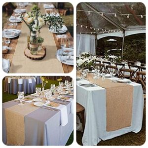 100% Natural Jute Burlap Table Runner 12" X108''- Rustic Wedding Party Decoration Table Runner Decoration - Dining Table Runner Roll - Kitchen Table Runner - Baby Shower Reception Jute Table Runner