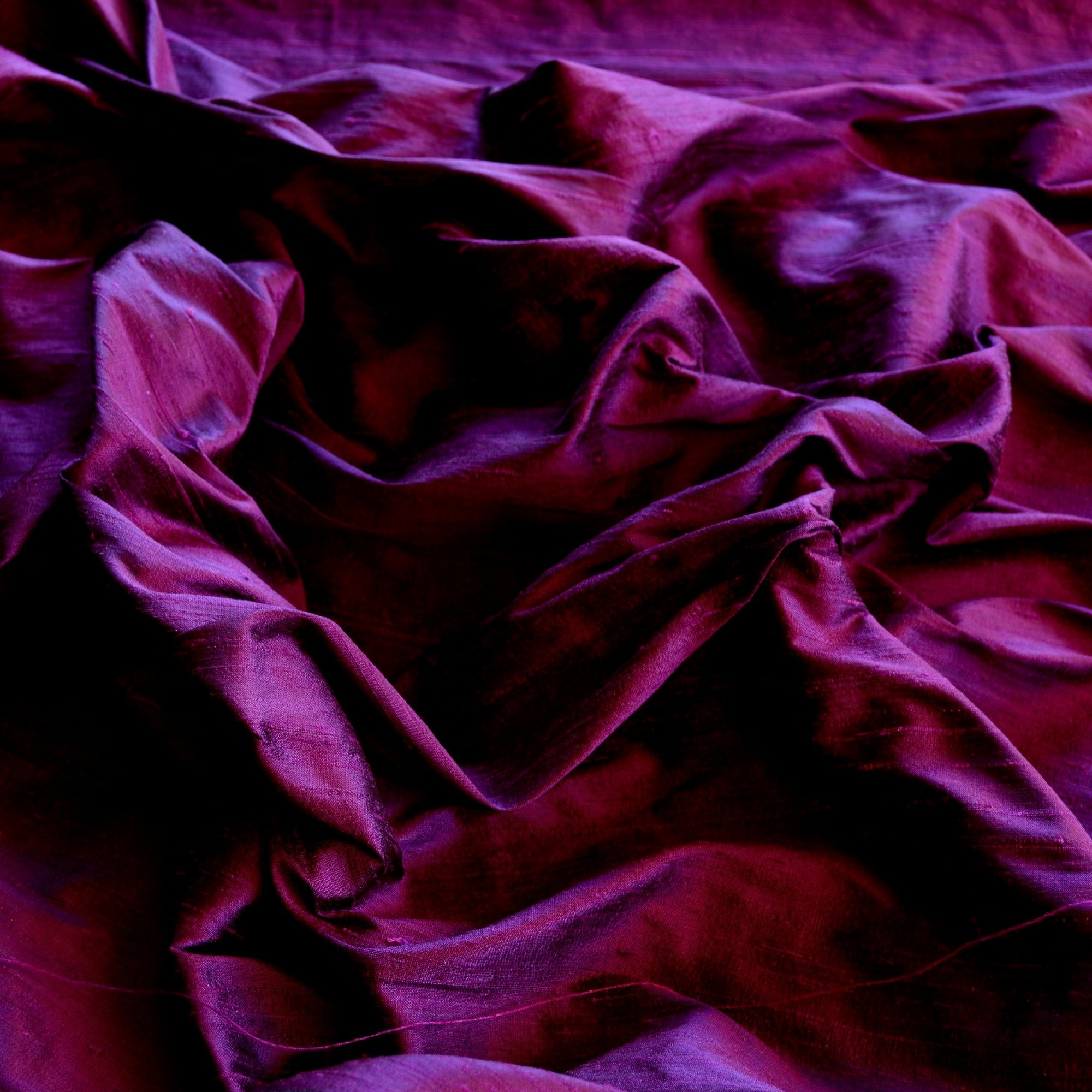 44" Wide - Iridescent Magenta Dupioni Silk, 100% Silk Fabric, by The Yard