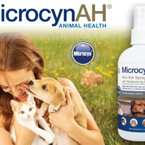 MicrocynAH Anti-Itch Spray Gel with Moisturizing Dimethicone for Dogs| Non-Toxic Spray Formulated to Sooth | Veterinarian Recommeneded Non-Toxic Formula | 8oz