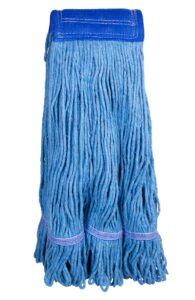 supply guru premium quality commercial mop head, x-large, universal headband, blended yarn, with nylon scrubbing pad, 32 ounce, 4-ply, blue.