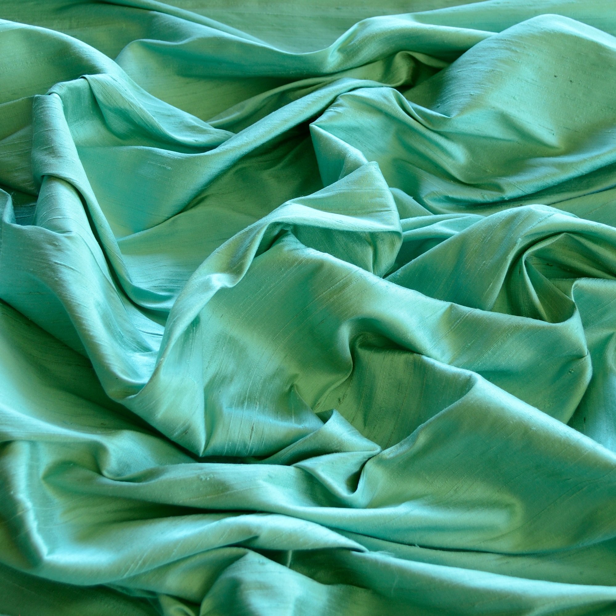 54" Wide - Seafoam Green Dupioni Silk, 100% Silk Fabric, by The Yard