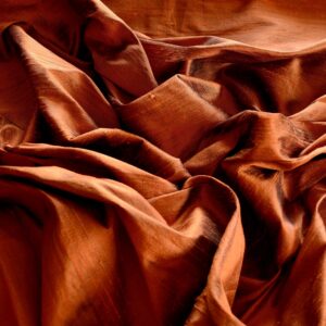 54" wide - iridescent rust dupioni silk, 100% silk fabric, by the yard