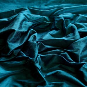 54" wide - iridescent teal blue dupioni silk, 100% silk fabric, by the yard