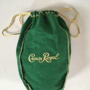 Pack of 10 Green Crown Royal Bags w/Gold Drawstrings from 1 Liter Bottles (9 inch x 5.5 inch) for Gift Bags, Carrying Card Games or Dice Bulk Fabric for quilting sewing or crafts (10)