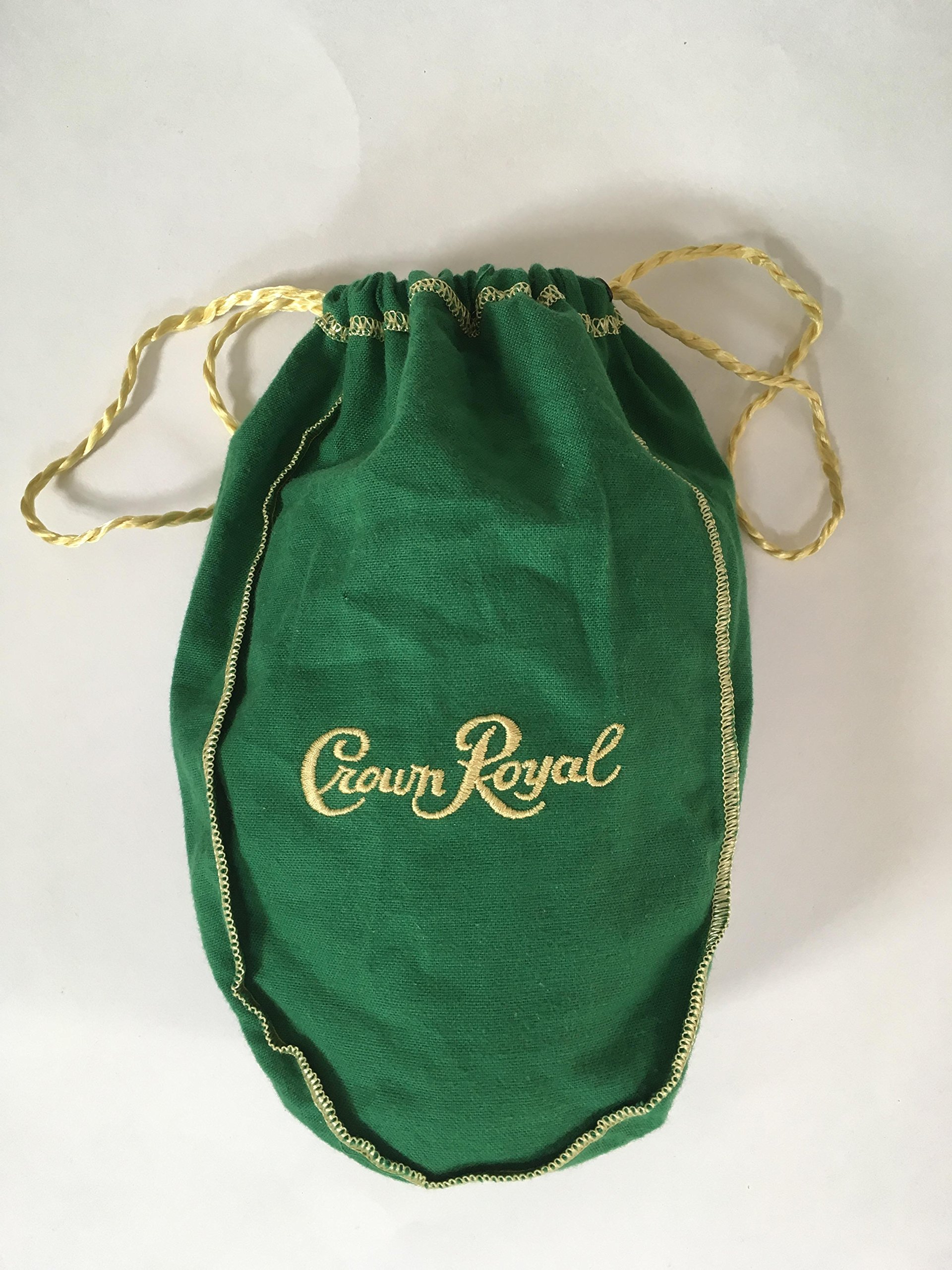 Pack of 10 Green Crown Royal Bags w/Gold Drawstrings from 1 Liter Bottles (9 inch x 5.5 inch) for Gift Bags, Carrying Card Games or Dice Bulk Fabric for quilting sewing or crafts (10)