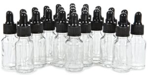 vivaplex, 24, clear, 15 ml (1/2 oz) glass bottles, with glass eye droppers