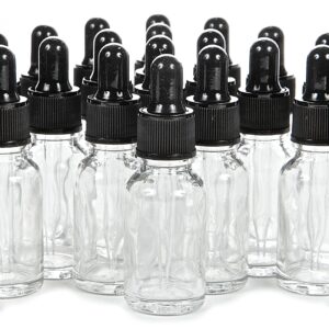 Vivaplex, 24, Clear, 15 ml (1/2 oz) Glass Bottles, with Glass Eye Droppers