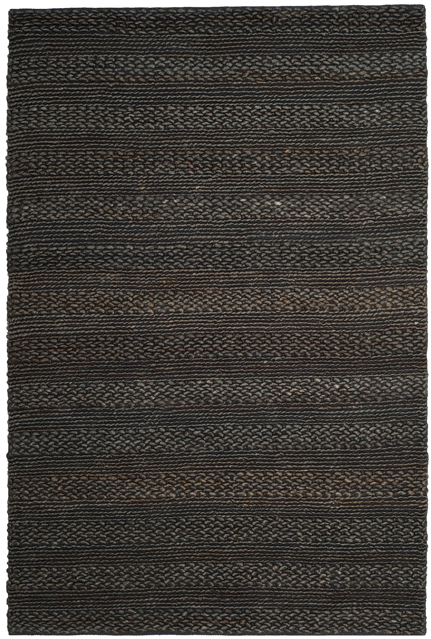 SAFAVIEH Natural Fiber Collection Area Rug - 6' x 9', Charcoal, Handmade Braided Woven Jute, Ideal for High Traffic Areas in Living Room, Bedroom (NF212C)