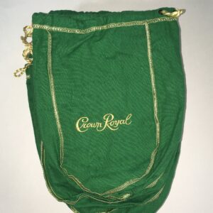 Pack of 10 Green Crown Royal Bags w/Gold Drawstrings from 1 Liter Bottles (9 inch x 5.5 inch) for Gift Bags, Carrying Card Games or Dice Bulk Fabric for quilting sewing or crafts (10)