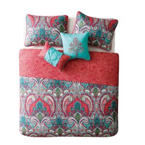 VCNY Home - Duvet Set, 5-Piece Bedding with Matching Shams & Decorative Pillows, Reversible Room Decor (Casa Re`al Collection, King)