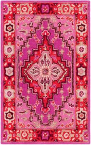 safavieh bellagio collection 2'6" x 4' red / pink blg545b handmade medallion premium wool accent rug