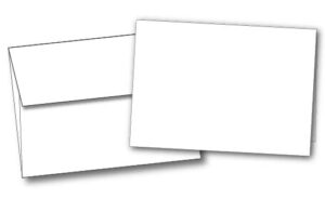 heavyweight small blank note cards with envelopes for card making - 40 cards and envelopes set - bright white card stock for making greeting cards, thank you cards, and notecards