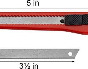 Fixson Utility Knife 9-MM Box Cutter (6 PACK) Retractable Razor Blades Knifes with Snap Off Blades and Slide Locks, Great Packaging Tools & Hobby Knife (10 REPLACEMENT BLADES INCLUDED)