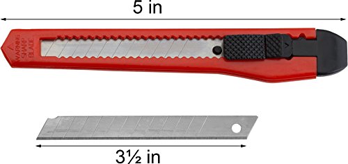 Fixson Utility Knife 9-MM Box Cutter (6 PACK) Retractable Razor Blades Knifes with Snap Off Blades and Slide Locks, Great Packaging Tools & Hobby Knife (10 REPLACEMENT BLADES INCLUDED)