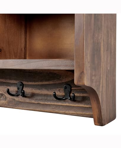 Pomona Industrial 48 in. Solid Wood & Metal Coat-Rack With 6 Strong Coat Hooks and 4 Cubbies- 10 in. w x 7 in. d x 6 3/4 in. h - Tool Organization and Garage Storage