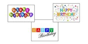 signature cards - birthday greeting card assortment, 3 card designs, 5x7 inches, 25 cards & 26 bright white envelopes (vp1601)